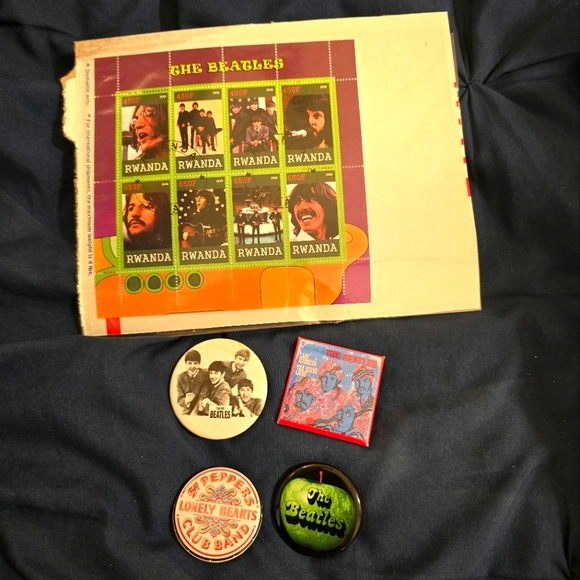 The Beatles | Accents | The Beatles Collectible Stamps And Pins Set ...